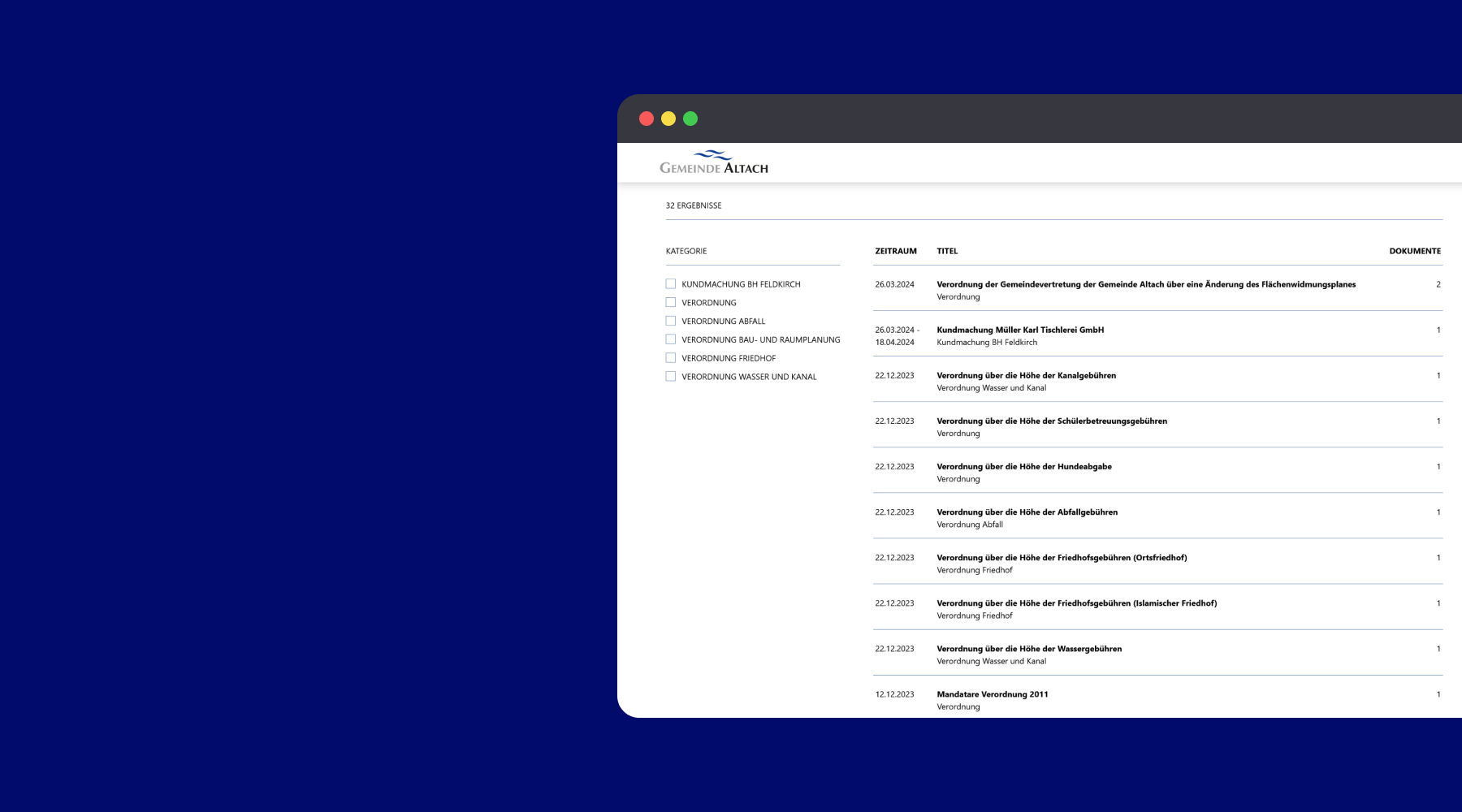 Veröffentlichungsportal für Gemeinden in Vorarlberg | FORTIX GmbH